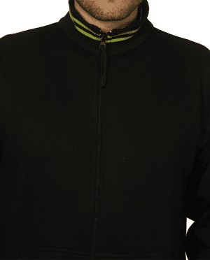 Hi Neck Jacket - Black with Green - Printstreet